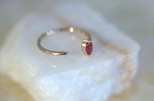Ruby Open Nail Ring - by Musti