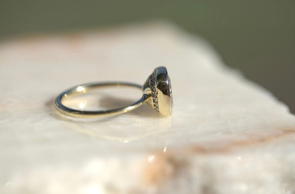 3.02CT Cushion CVD Bezel Set Engagemnt Ring - by Musti