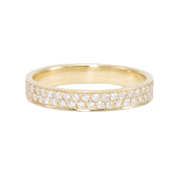 Double Row Pave Diamond Band - by Musti